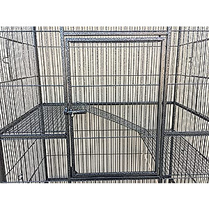 64" Extra Large Wrought Iron 4 Levels Ferret Chinchilla Sugar Glider Cage 30-Inch by 18-Inch by 63-Inch with Stand on Wheels