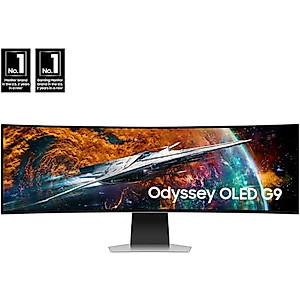SAMSUNG 49" Odyssey QD-OLED G9 (G95SC) Series Curved Smart Gaming Monitor, 240Hz, 0.03ms, AMD Freestyle Premium Pro, G-Sync Compatible, Dual QHD, Neo Quantum Processor Pro, LS49CG954SNXZA, 2023