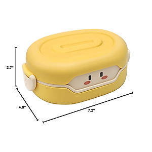 Bento Lunch Box For Kids, Leak Proof, 2 Grid Heat Insulation Design Portable Lunch Box Kids，BPA Free Bento Lunch Box, Microwave Safe Meal Prep Container (Yellow)