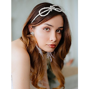 SWEETV Rhinestone Headbands & Hair Accessories Set - Sparkle Bow Crystal Hairbands, Glitter Jeweled Barrette for Women and Girls