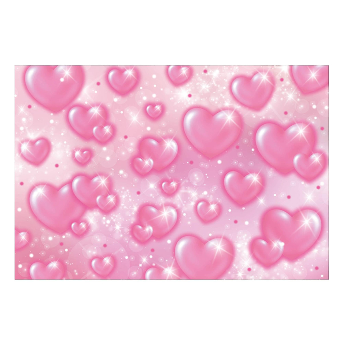 Funnytree 82" x 59" Early 2000s Photography Backdrop Pink Hearts Romantic Valentine's Background Baby Shower Birthday Girl Party Banner Day Decor Supplies Portrait Props Photobooth Gift
