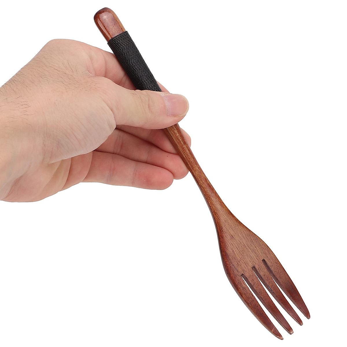 6pcs Spoons and Forks Set, Reusable Wooden Forks and Spoons for Eating 8.9in Japanese Wooden Utensil Set Natural Wood Cutlery