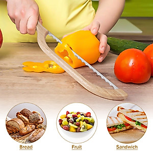 Zerymhan Wooden Sourdough Bread Knife,16" Serrated Bread Cutter for Homemade Bread,Bagels, Baguettes and More,Bow Bread Knife,Fiddle Bow Design Easy to Cutting,Premium Carbon Steel