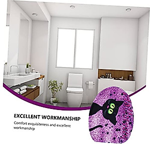 Zerodeko 3pcs Toilet Seat Three Piece Set Toilet Floor Mat Shower Curtain Set Toilet Cover Seat Toilet Floor Mat Set Toliet Cover Toilet Seat Cover Purple Halloween Polyester (Polyester