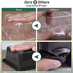 DAPANGYOUNG 3 Pack Seed Starter Tray Kit fo Glove Plant with Adjustable Humidity Dome and Base Trays Seedling for Germination Growing, Greenhouse Grow (12 Cells per Tray) (Black), 7 x 5.5 2 inches