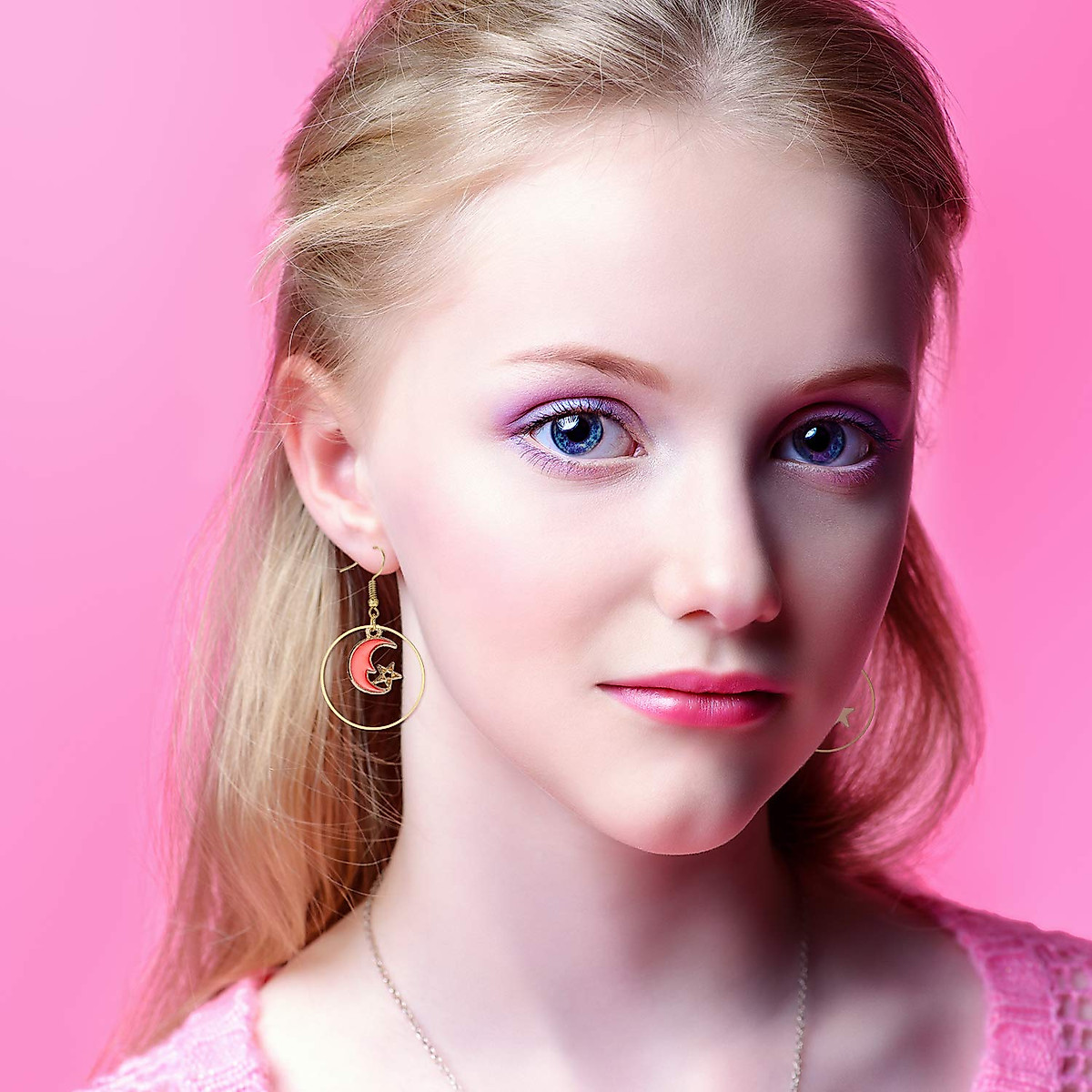 9 Pairs Star Moon Earrings for Women Earth Moon Earrings Dangle Planet Sun Moon Earrings Asymmetric Bohemia Moon Earrings