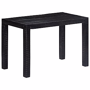 YPWRENH Entrance Table Decorative Table Dining Table Black 46.5 "x23.6 x29.9 Solid Mango Wood for Dining Room, Kitchen or Living Room
