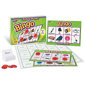 Trend Enterprises: Picture Words Bingo Game, Exciting Way for Everyone to Learn, Play 6 Different Ways, Perfect for Classrooms and at Home, 2 to 36 Players, for Ages 5 and Up