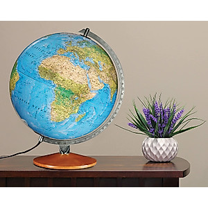 Replogle Odessa - Blue Ocean 2-way Map, Illuminated World Globe, Raised Relief, Up-to-Date Cartography, Made in USA(12"/30cm diameter)
