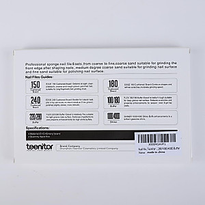 Nail File Buffer, Teenitor Gel Nail File Set Professional Nail Buffer File Block Natural Manicure File Nail Polisher Washable Double Sided