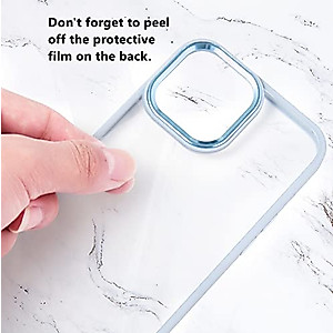 Pilipalanc Crystal Clear Acrylic Phone Case Designed for iPhone 13 Pro Max with Shockproof Bumper Non-Yellowing Anti-Slip Frosted Frame, Blue
