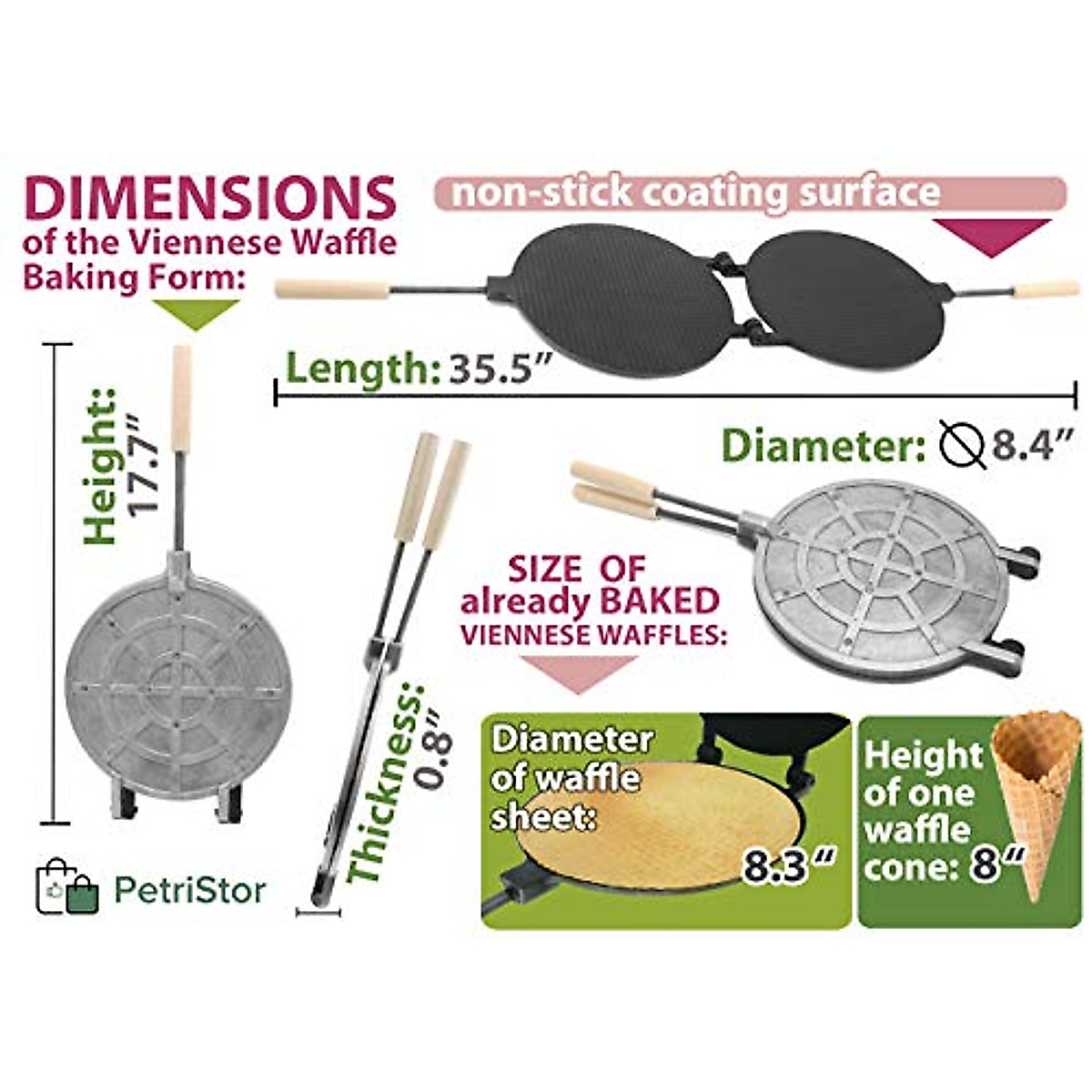 Waffle Maker round form Non-stick Cookies Pastry