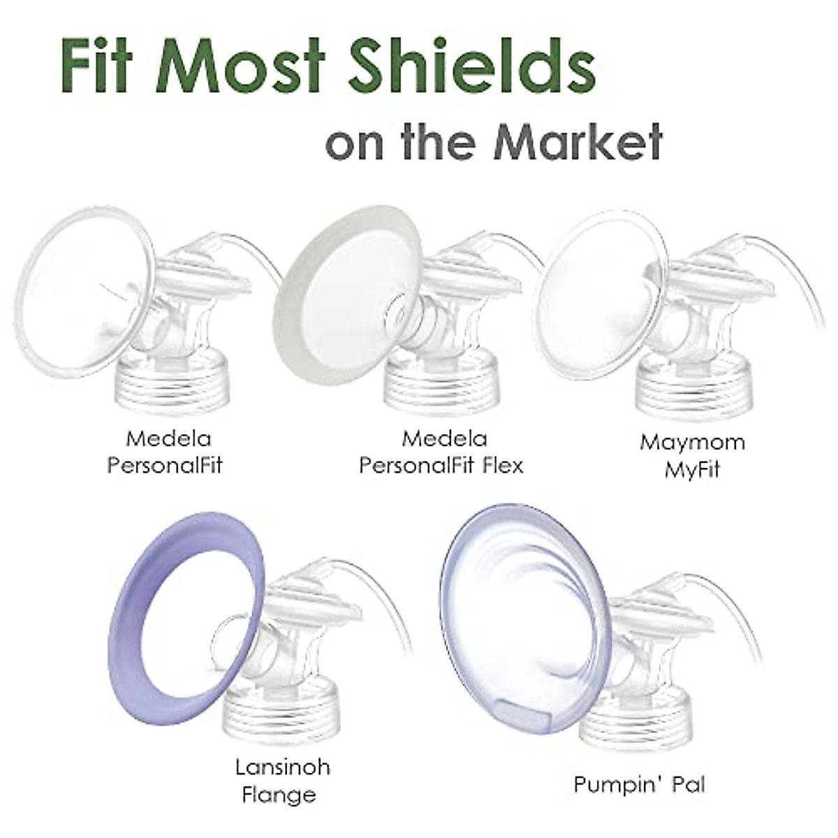 Maymom Pump Parts Compatible with Lansinoh Breastpump,Flange, Wide-Mouth Connector,Valve, Tubing and Backflow Protector, Not Original Lansinoh Accessories. (Flange 19mm)