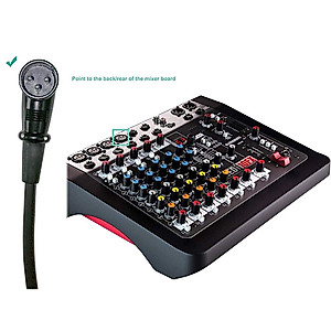 Right Angle XLR Cable, DMX Cable 3ft, 90-Degree XLR Male to Female, Balanced Microphone Cables