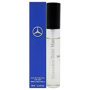 Mercedes-Benz Man - Fragrance For Men - Notes Of Pear, Geranium And Rosewood - Thrills And Captivates The Senses - Suitable For Any Occasion - Intense And Long Lasting Wear - 0.35 Oz EDT Mini Spray