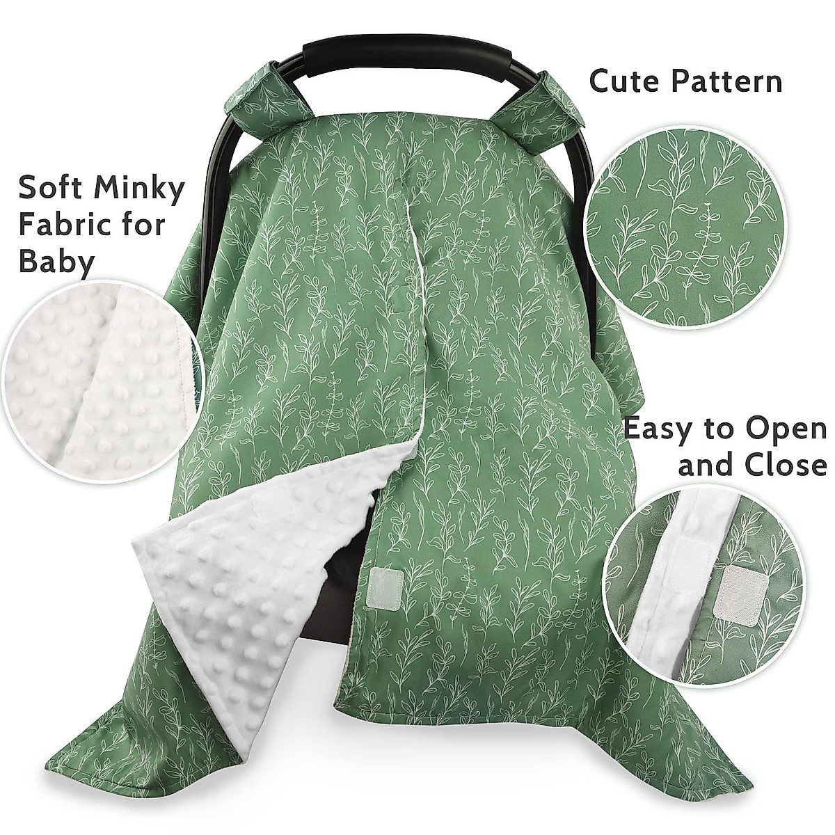 Bassinet Sheet, Jersey Cotton for Baby Boy/Girl, Baby Car Seat Canopy Soft Minky Plush Dotted Backing Baby Car Seat Cover Girls, Infant Carseat Canopy