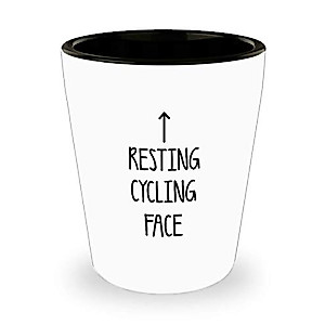 For Cycling Lovers Resting Cycling Face Funny Witty Gag Ideas Drinking Shot Glass Shooter Birthday Stocking Stuffer