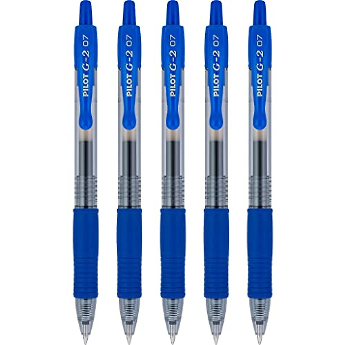 PILOT G2 Premium Refillable and Retractable Rolling Ball Gel Pens, Fine Point, Blue Ink, 5-Pack (31299)