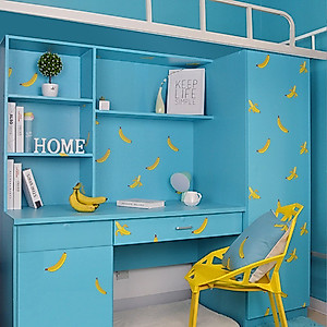 HOYOYO 17.8 x 78 Inches Self-Adhesive Shelf Liner, Self Adhesive Dresser Drawer Paper Wall Sticket Home Decoration,Blue Banana for Kids