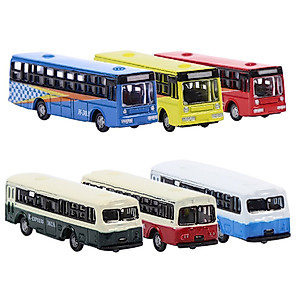 BS150 6pcs Diecast Model Buses Car 1:160 N Scale Streetscape Layout Railway Scenery DIY Train Layout Model Accessories