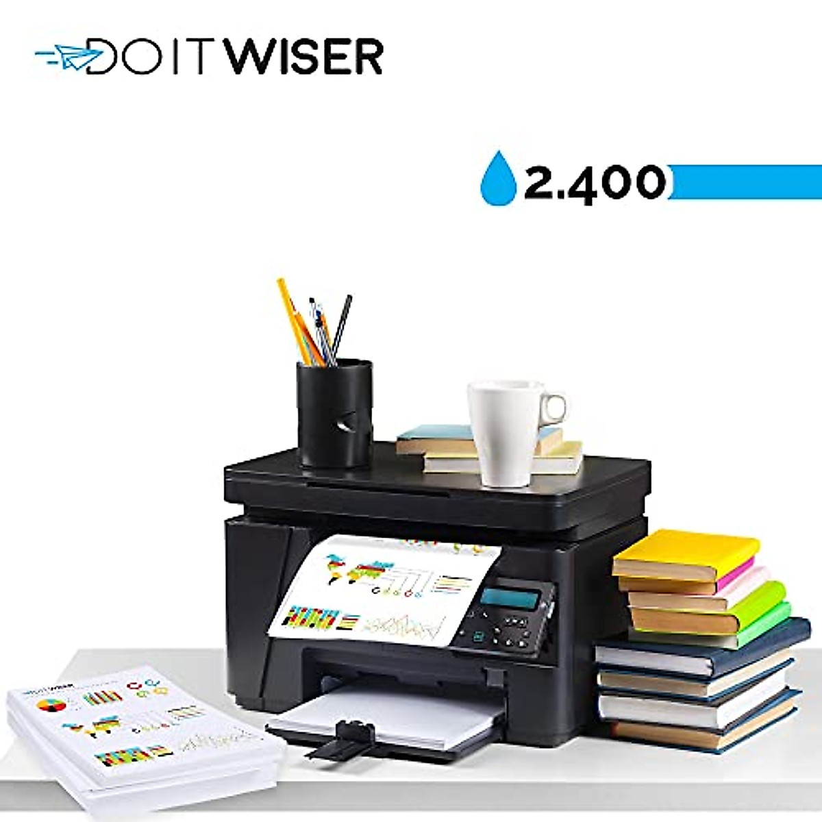 Do it Wiser Compatible Toner Cartridge Replacement for Xerox Phaser 6510 6510DN 6510DNI, Xerox WorkCentre 6515 6515DN 6515DNI 106R03477 (Cyan - High Yield)