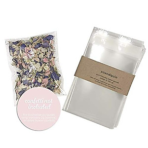 Clear Biodegradable Eco Friendly Peel + Seal Wedding Party Confetti Favour Bags (C7 [85 x 115mm Pack of 50])