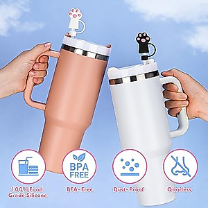 NiHome 18Pcs Silicone Straw Cover Cap Fit for Stanley 30 oz/40 oz Quencher H2.0, 0.4 inch/10 mm Straw Toppers Compatible with Stanley Tumbler, Dust-proof Straw Tip Lids, BPA-Free, Reusable