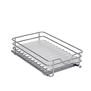 Household Essentials Nickel Glidez Brushed Pull Out Spice Rack Organizer, 6 Inches Wide, 6"