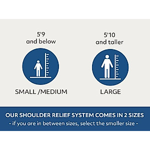 MedCline Shoulder Relief Wedge and Body Pillow System, Right or Left Side Sleeping Comfort, Medical Grade, Size Large (5’10 and Above)