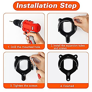 jeonan 4 Pack Horse Bridle Rack Black Bridle Bracket Metal Bridle Hook Wall Mounted Halter Hanger with Mounting Screws and Expansion Pins for Horse Barn Supplies