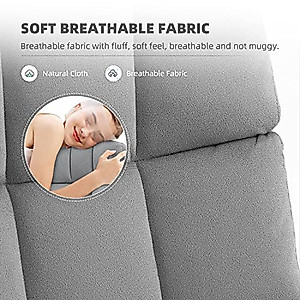 SEATZONE High Back Fabric Home Office Chair Comfotable Thick Padding Ergonomic Executive Computer Desk Chair with Flip-up Arms,Grey