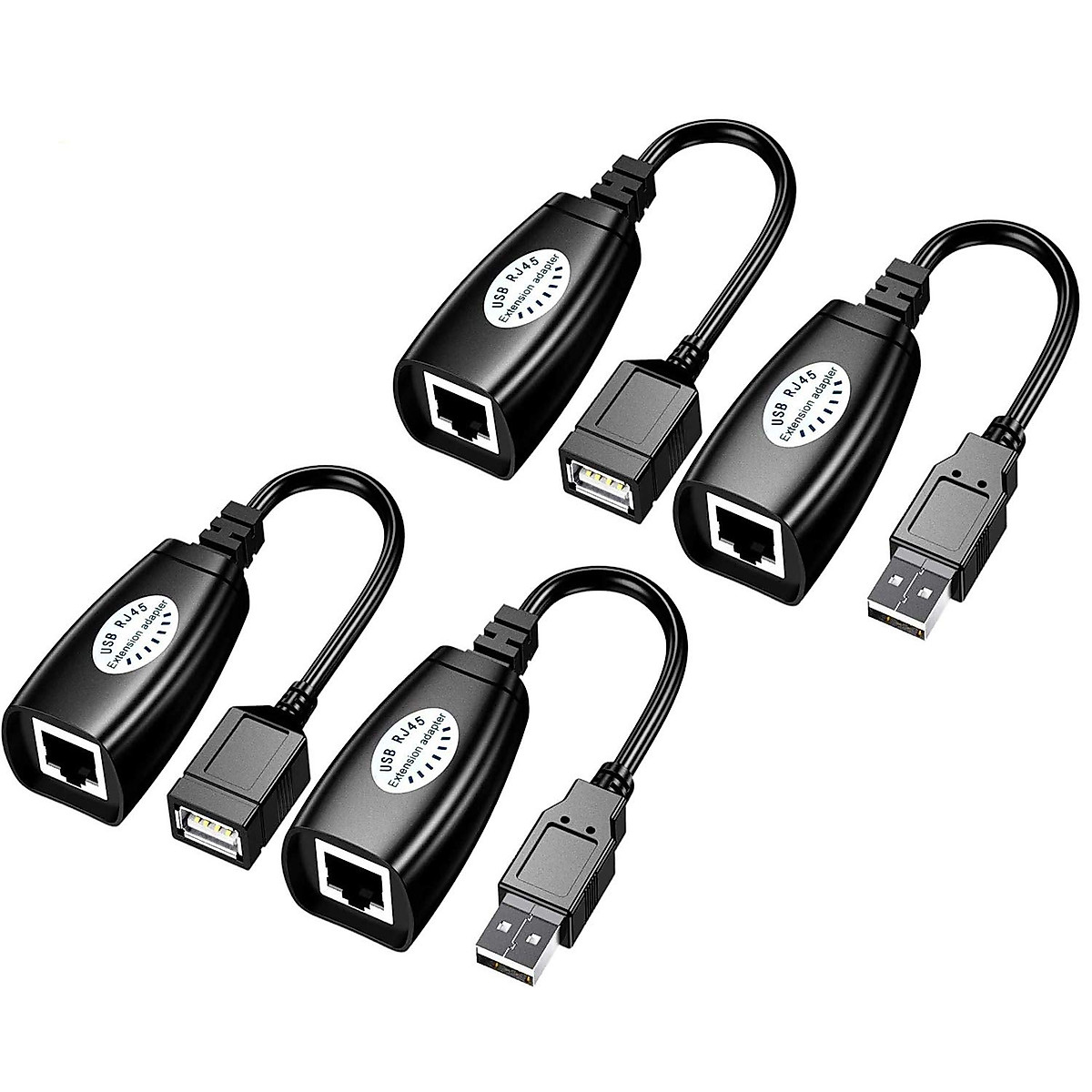 USB Over Cat6，SNLLMZI USB RJ45 Extender Over Cat5/Cat5e/Cat6/Cat7/Cat8 Cable Extension Cable Connector Adapter - 2 Pairs