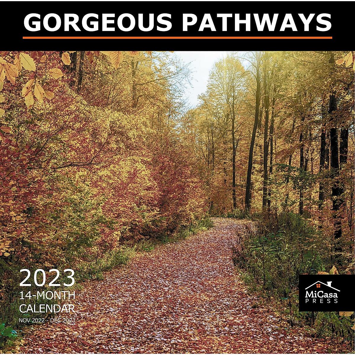 MICASA Gorgeous Pathways 2023 Hangable Monthly Wall Calendar | 12" x 24" Open | Thick & Sturdy Paper | Giftable | A Guiding Path