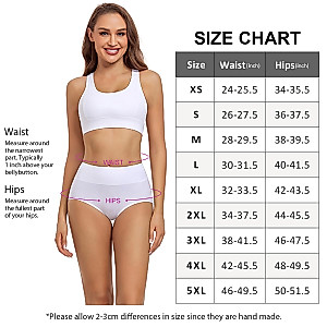wirarpa Women's Cotton Underwear Panties High Waisted Full Briefs 4 Pack Ladies No Muffin Underpants White X-Large