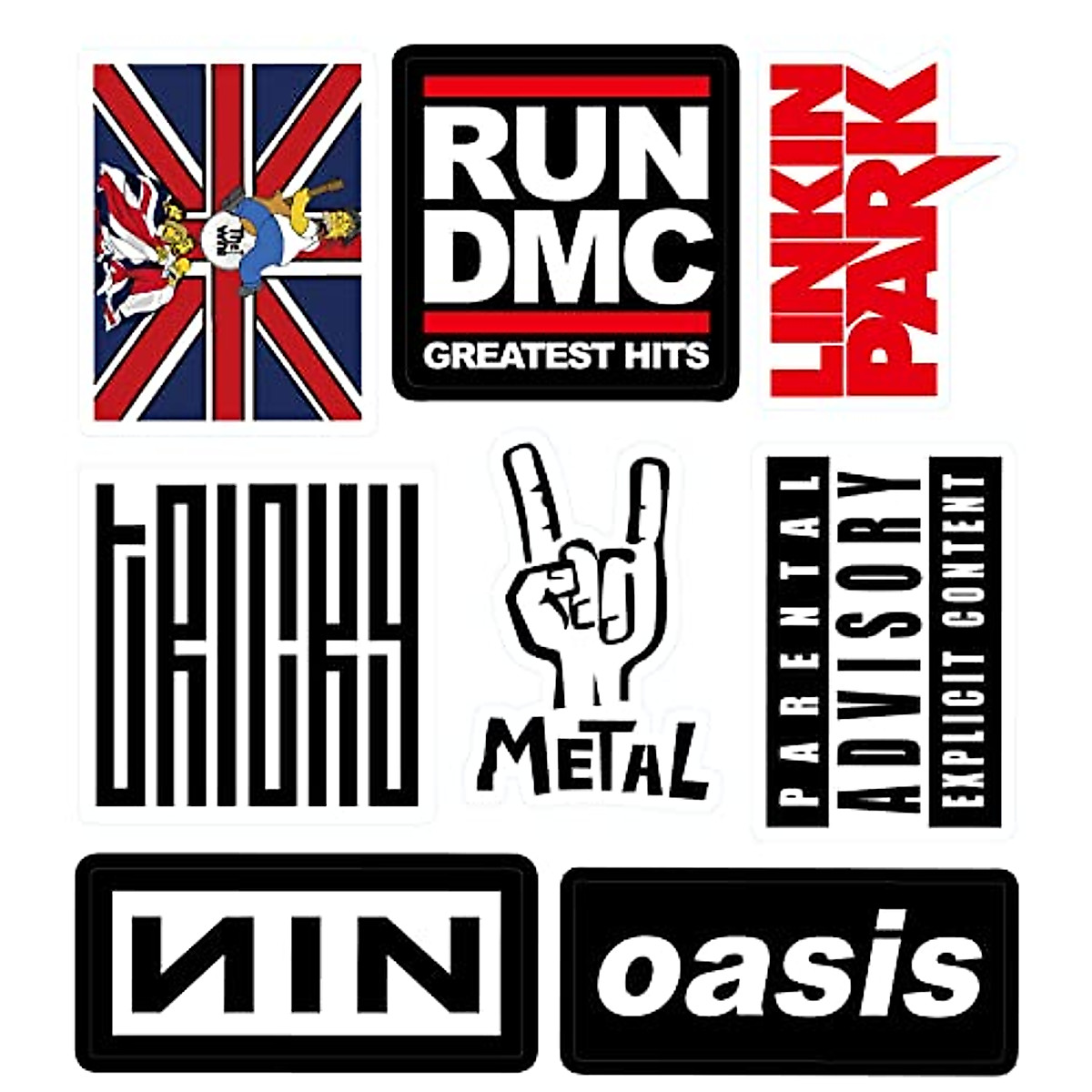 Csimyun Rock Sricker Book 102Pcs Cool Stickers Waterproof & Sun-Protection Rock Punk Band Graffiti Hand Account Stickers Trolley Case Removable Car Stickers