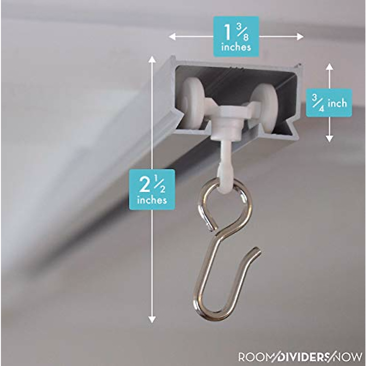 Room/Dividers/Now Ceiling Track Room Divider Kit - XXX-Large A, 8ft Tall x 14ft - 18ft Wide (Slate Gray)