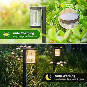 ELECLINK Solar Pathway Lights Outdoor, 6 Pack Upgraded Outdoor Solar Lights for Outside Super Bright Up to 12Hrs, IP65 Waterproof Solar Garden Lights for Yard Landscape Path Walkway Decoration