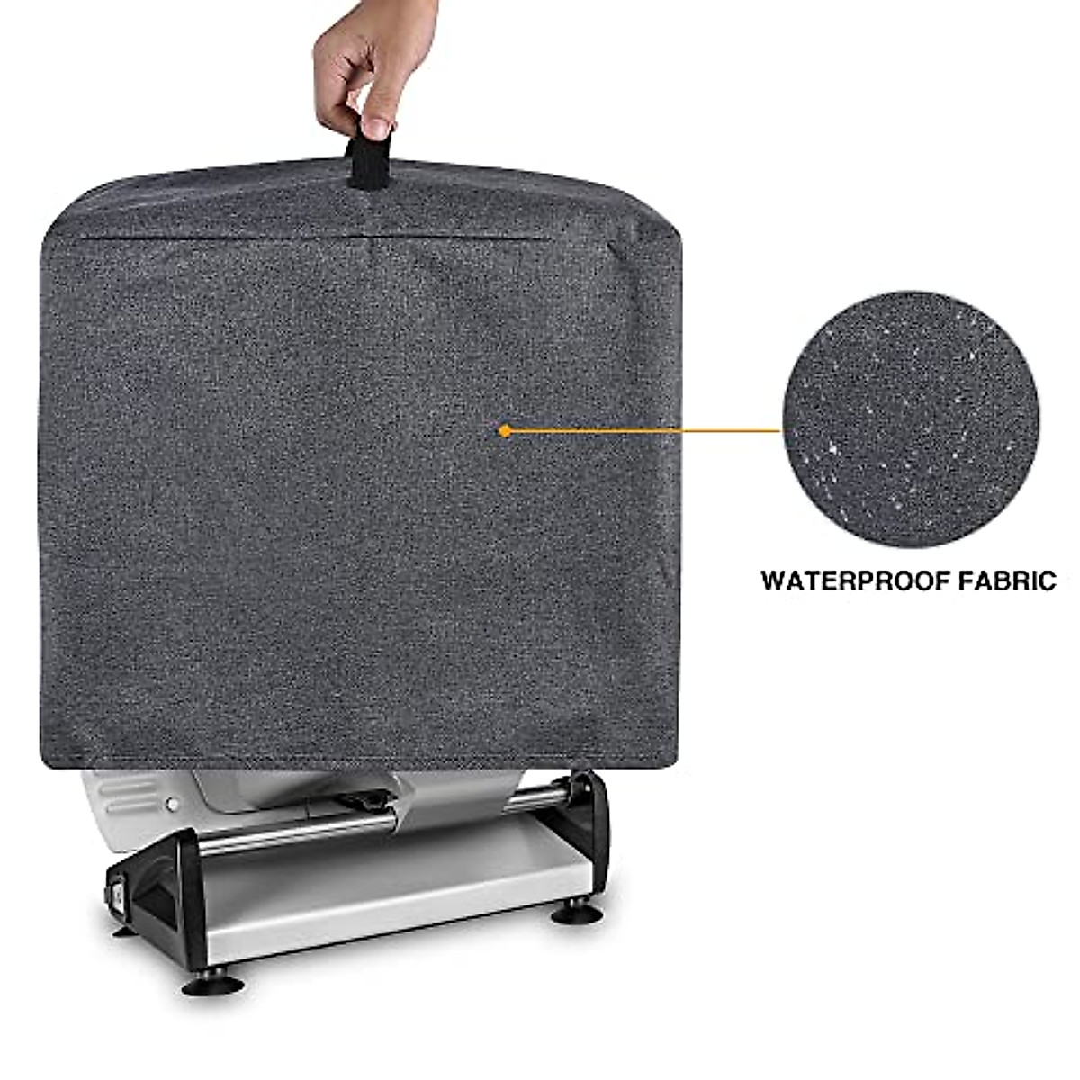 Zbeiur Meat Slicer Cover, Food Slicer Cover,With Organizer Bag for Accessories, such as Stainless steel blade, brush, etc, waterproof fabric, easy to clean. (Grey)