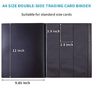 JIQEZNL Card Binder, 360 Pockets Upgraded Trading Card Binders, Cards Collection Binder 9 Pocket, Side Loading Yugioh Binder Book Holder for MTG, TCG, Sport, Football, Baseball Collector Cards - Black