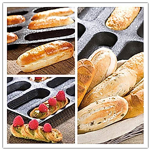 Bluedrop Silicone Hot Dog Bread Forms Mini Baby Sandwich Baking Molds Food grade Perforated Eclair Sheets for Home Oven