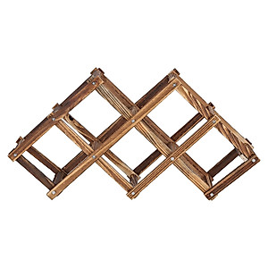Wood Wine Rack Freestanding Wine Rack,Wood Wine Storage Racks Countertop,Foldable Wooden Stackable Wine Cellar Rack Wine Bottle Stand Holder Display Shelf (Brown)