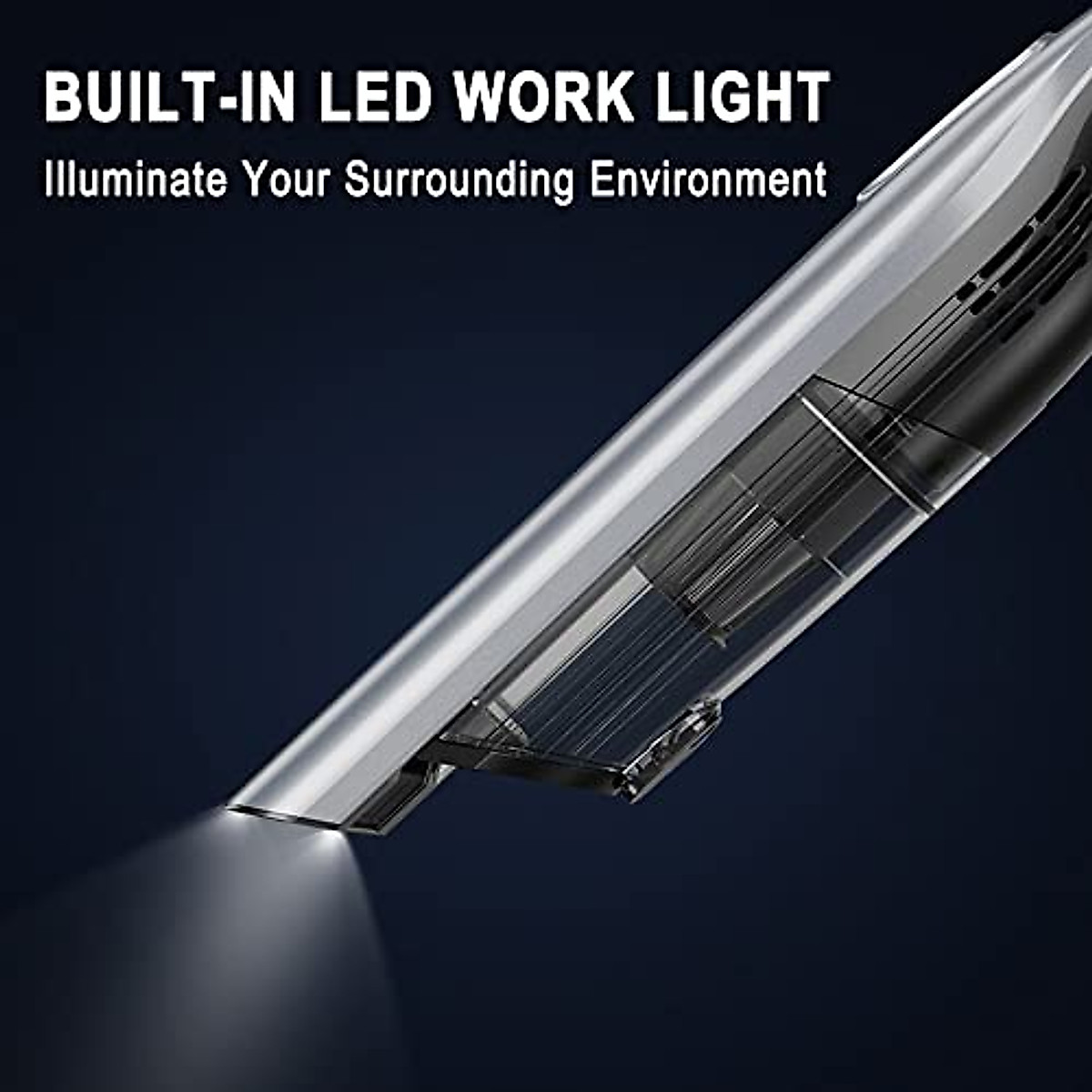 Kinmac Handheld Car Vacuum Cleaner Cordless - Rechargeable Portable Vacuum for Car, Home, Office, Strong Suction Handheld Vacuum Cleaner Car, Pet Hair Vacuum with Charging Dock(Gray)