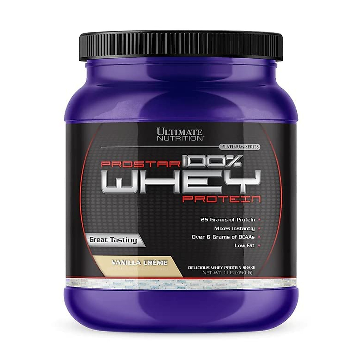 Ultimate Nutrition Prostar Whey Protein Powder, Low Carb Protein Shake with Bcaas, Blend of Whey Protein Isolate Concentrate and Peptides, 25 Grams of Protein, Keto Friendly, 1 Pound, Vanilla Crème