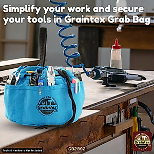 Graintex GB2892 18 Pockets Grab Bag Royal Blue Color Rip-stop Canvas Drawstring Closure, Small Parts Organizer Bag, Parachute Canvas Bag for Screws, Small Tools, Small Parts