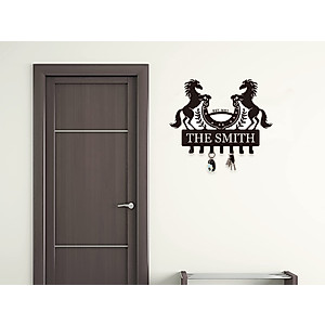 Personalized Key Holder Decorative,Personalized Name Key Rack,Horse Key Holder for Wall, Wall Mounted Key Hooks