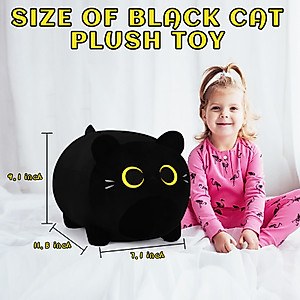 Black Cat Plush Stuffed Animal-11.8'' Black Cat Plush Toy, Black Cat Plush Pillow, Cute Soft Plush Cat Plushie Stuffed Cat Toys, Cat Plush Pillows Toy Doll Decoration Doll Gift for Kids Girls Boys