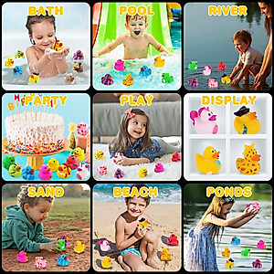 ArtCreativity Assorted Rubber Ducks Jeep Ducking (50 Pack) - Rubber Duckies for Kids, Bathtub Pool Toys in 17 Different Designs, Fun Carnival & Birthday Party Favors for Boys & Girls - Ducks for Jeeps