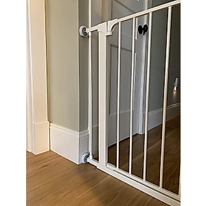 Wall Saver Protects Walls from Baby Gate Damage - Makes Safety Gates More Secure - for Walk Thru Pressure Mounted Gates - for Childproofing, Pet Proofing - 4 Mini Flat Bottom Wall Savers