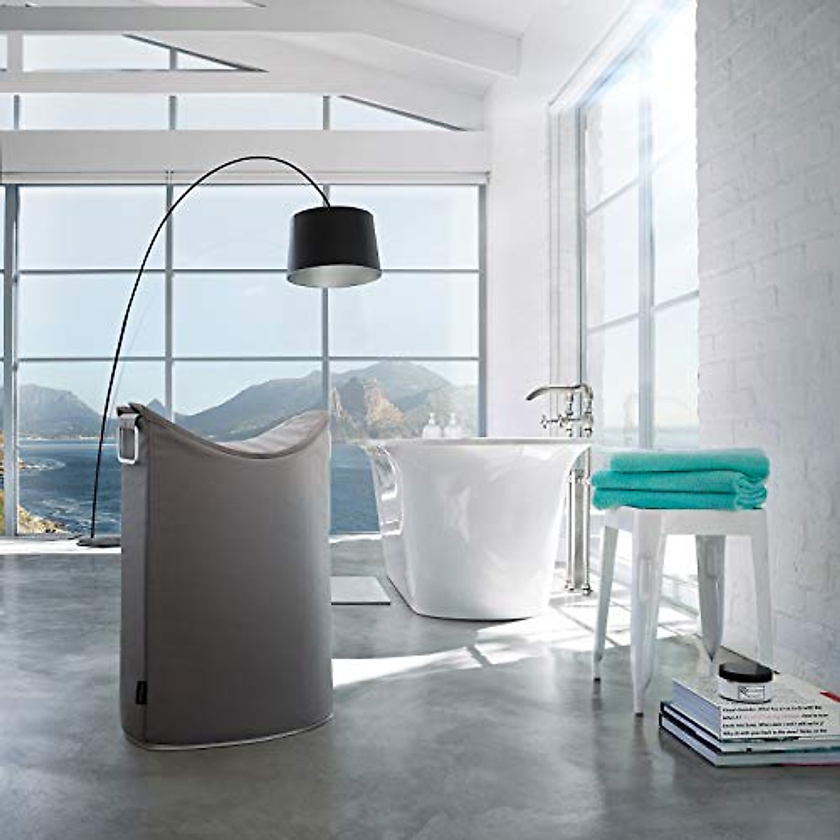 Blomus 65387 Laundry Bin, Silver, 42 x 66.5 x 66.5 cm, Grey