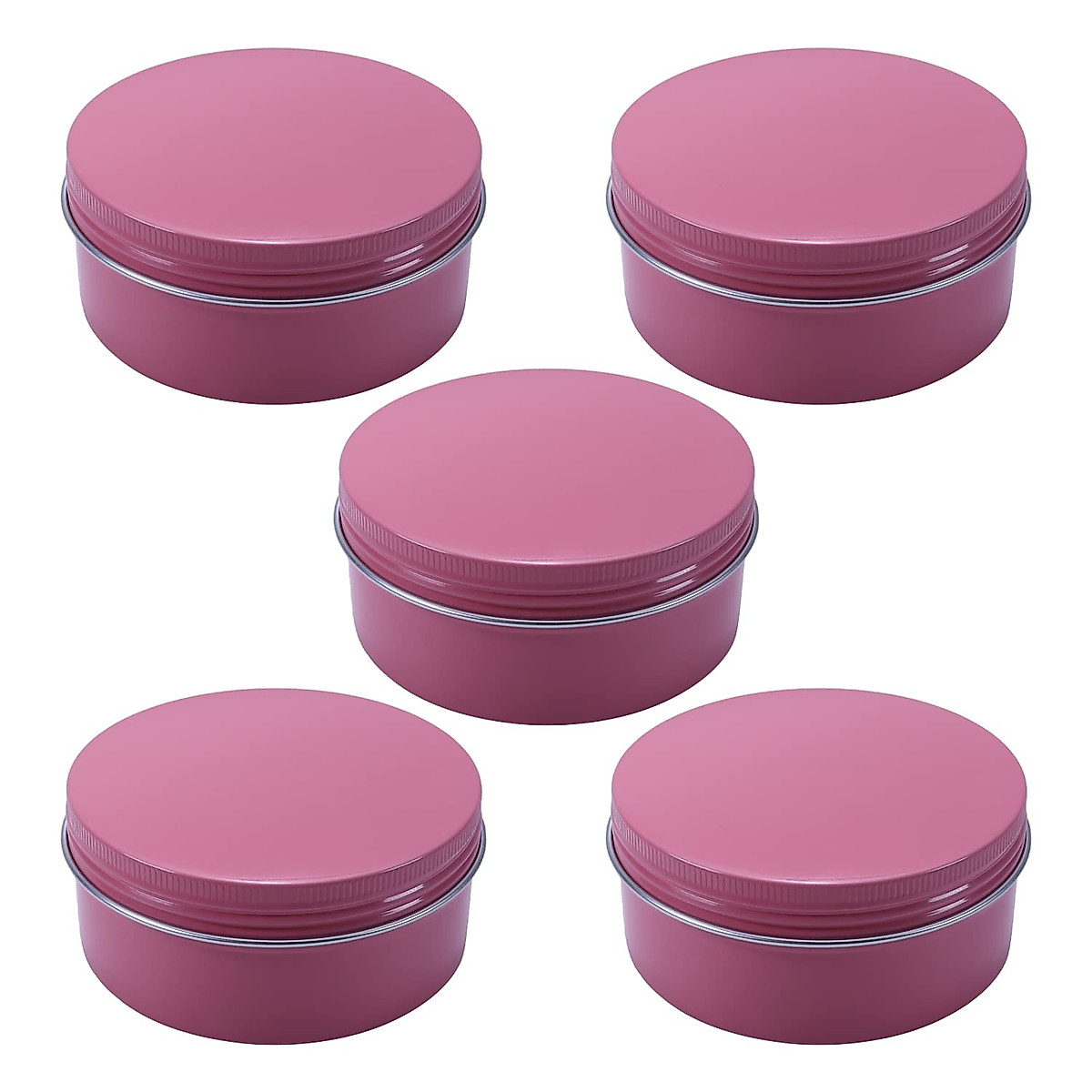 Bettomshin 12 Pack 5 oz Round Aluminum Cans Tin Can Screw Top Metal Lid Containers for Lip Balm, Crafts, Candles, Candies, 150ml